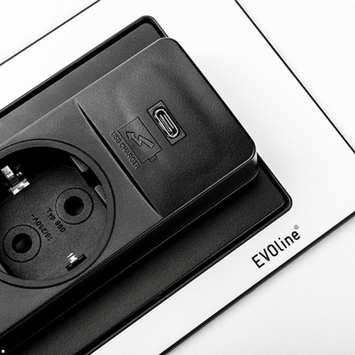 EVOLine BackFlip Cuisine 2x socket with USB-C charger
