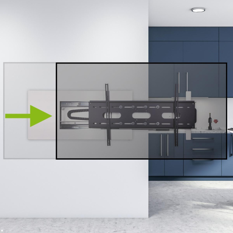 TV Wandhalterung mit Führungsschiene seitlich verschiebbar, MonLines