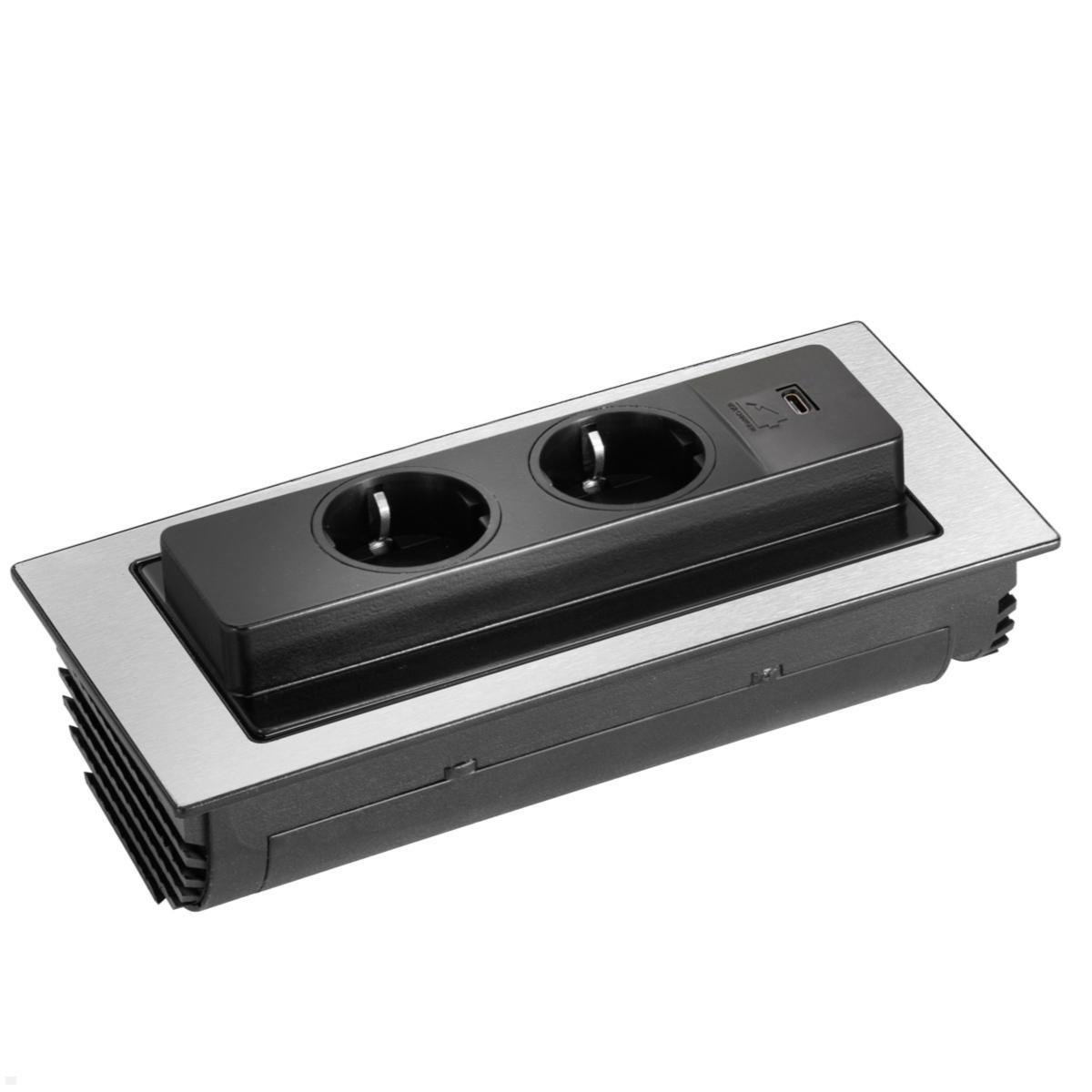 EVOLine BackFlip Cuisine 2x socket with USB-C charger
